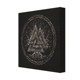 Valknut and Tree of Life Yggrdrasil Canvas Print | Zazzle
