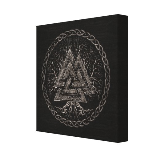 Valknut and Tree of Life Yggrdrasil Canvas Print | Zazzle