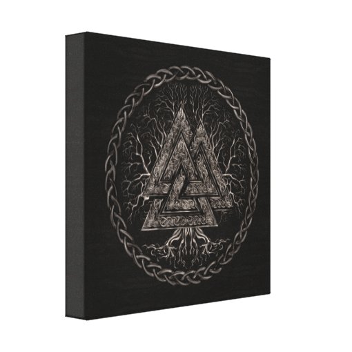 Valknut and Tree of Life Yggrdrasil Canvas Print | Zazzle