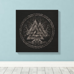 Valknut and Tree of Life Yggrdrasil Canvas Print | Zazzle