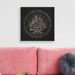 Valknut and Tree of Life Yggrdrasil Canvas Print | Zazzle