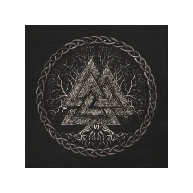 Valknut and Tree of Life Yggrdrasil Canvas Print | Zazzle