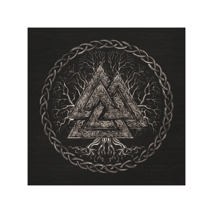 Valknut and Tree of Life Yggrdrasil Canvas Print | Zazzle.com