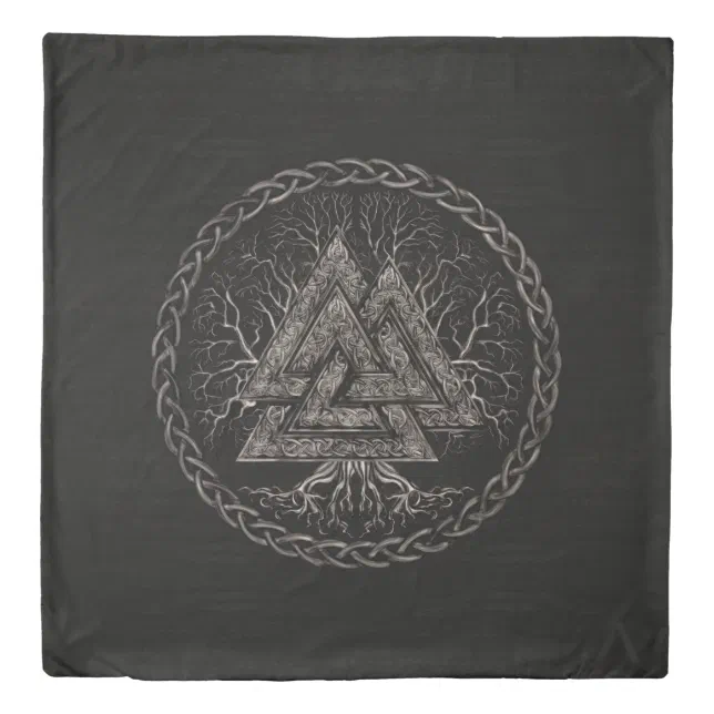 Valknut and Tree of Life Yggrdrasil Duvet Cover | Zazzle