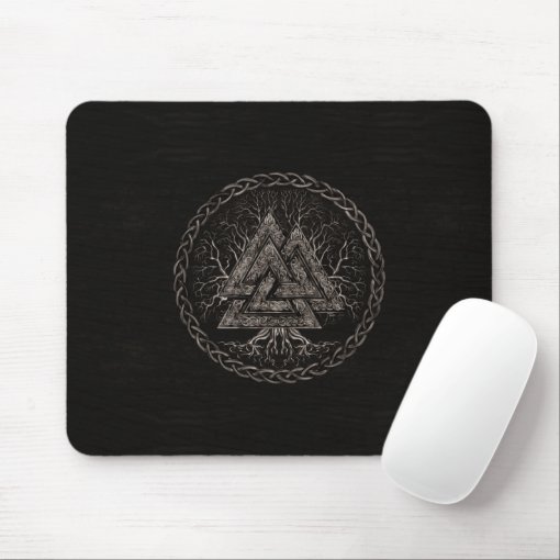 Valknut and Tree of Life Yggrdrasil Mouse Pad | Zazzle