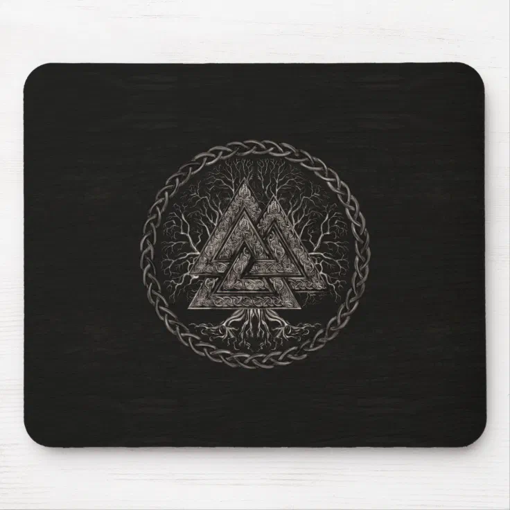 Valknut and Tree of Life Yggrdrasil Mouse Pad | Zazzle