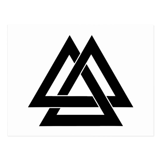 Valknut - Black Postcard | Zazzle.com