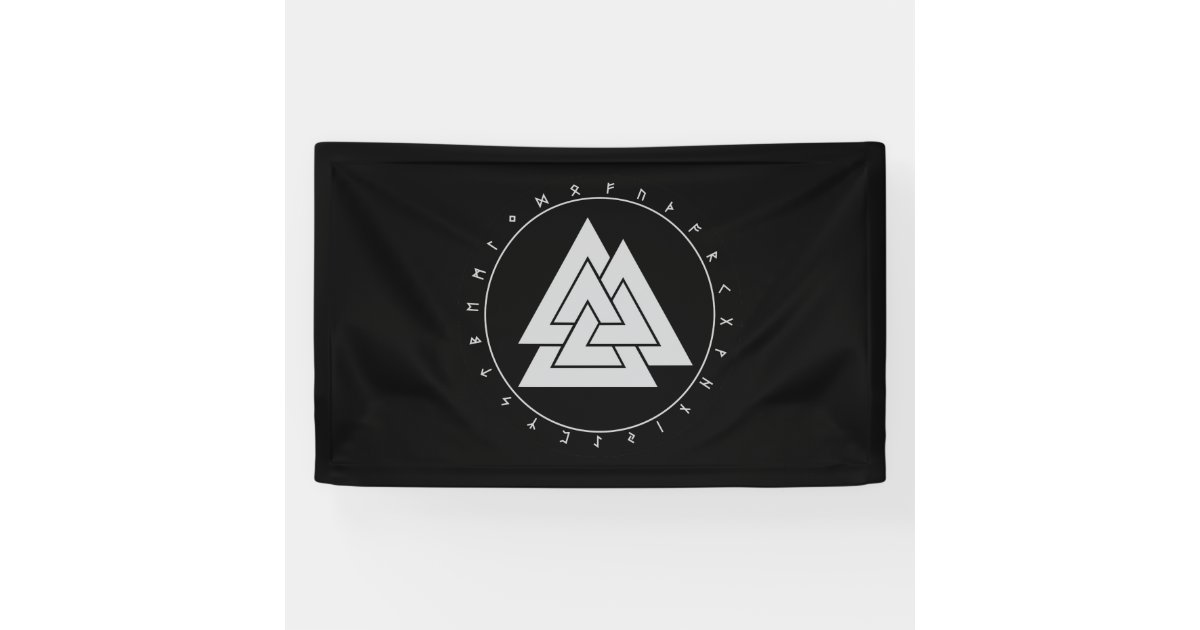 Valknut Circle Runes Banner (3'x5') | Zazzle