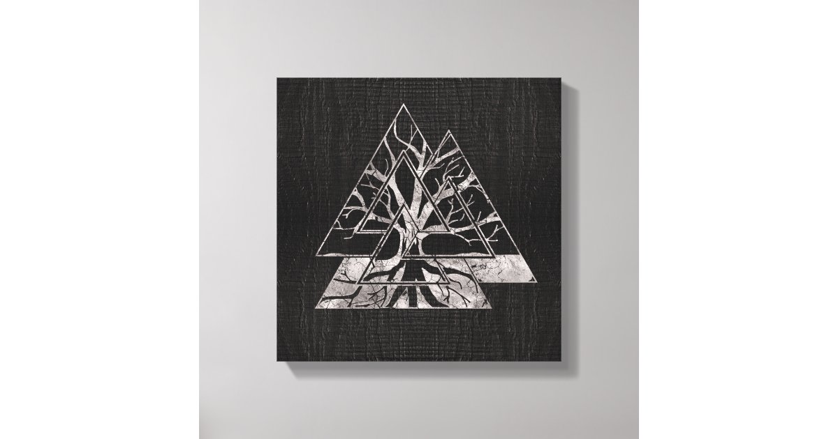 Valknut Symbol and Tree of life -Yggdrasil Canvas Print | Zazzle