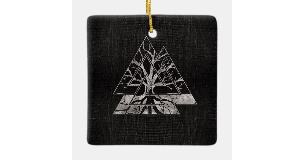 Valknut Symbol and Tree of life -Yggdrasil Ceramic Ornament | Zazzle