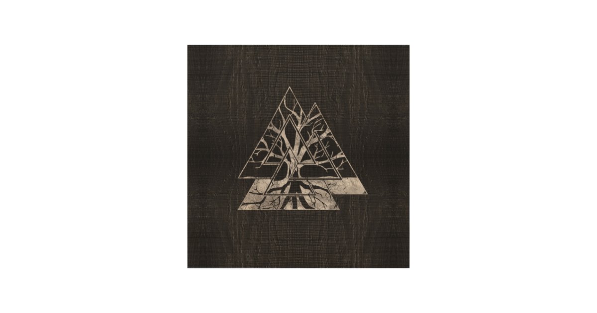 Valknut Symbol and Tree of life -Yggdrasil Wood Wall Art | Zazzle