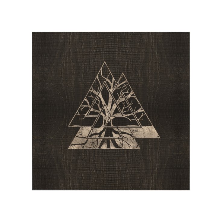Valknut Symbol and Tree of life -Yggdrasil Wood Wall Art | Zazzle