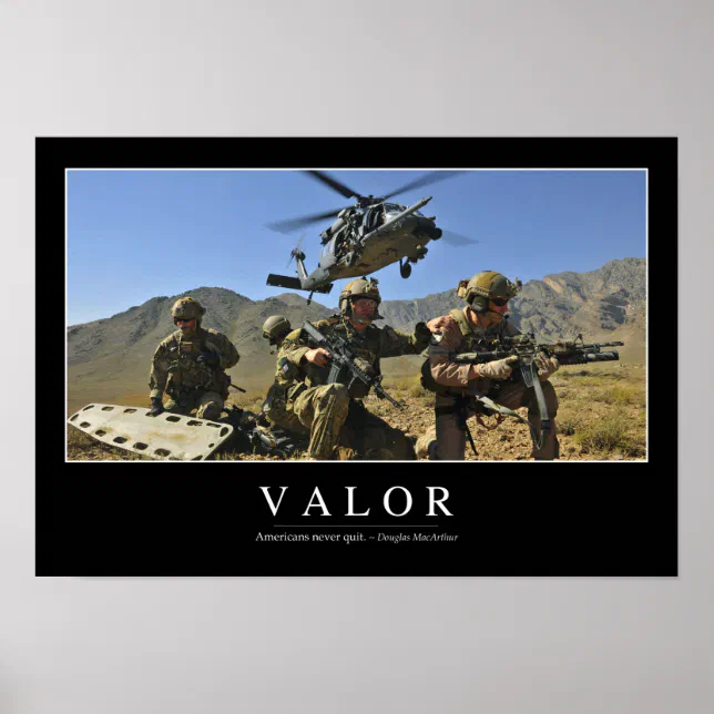 Valor: Inspirational Quote 2 Poster | Zazzle