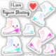 VALUE Ice Skating Cute Assorted Pink/Blue Sticker | Zazzle