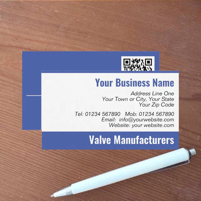 Valve Manufacturers QR Code Business Card | Zazzle
