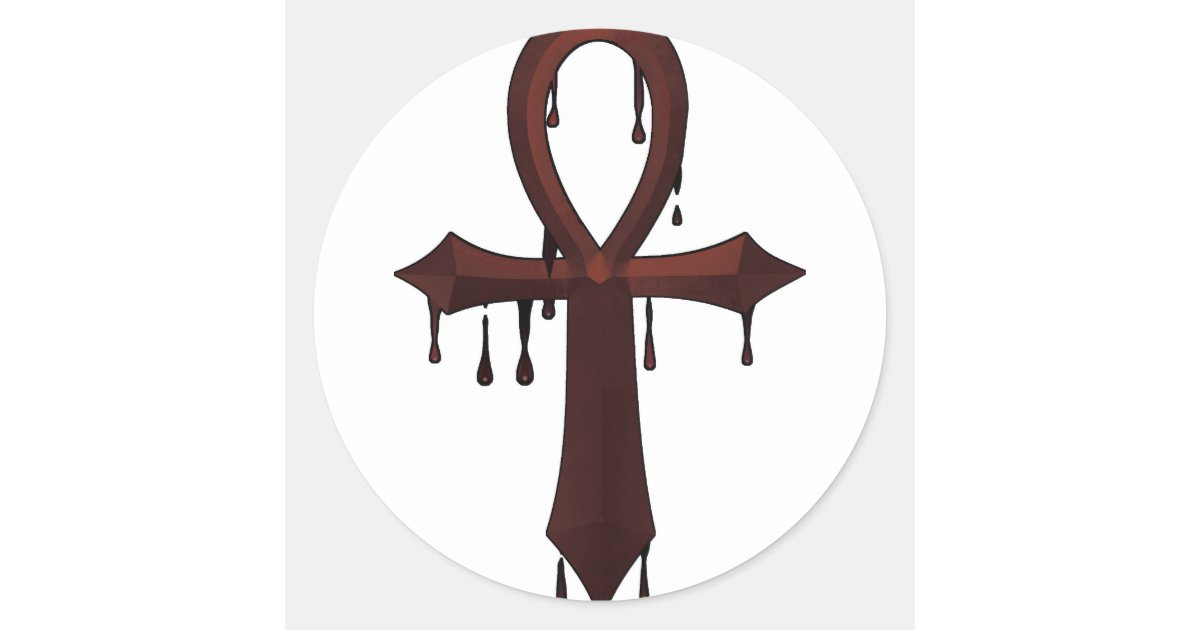 VAMPIRE ANKH -Bloody Classic Round Sticker | Zazzle
