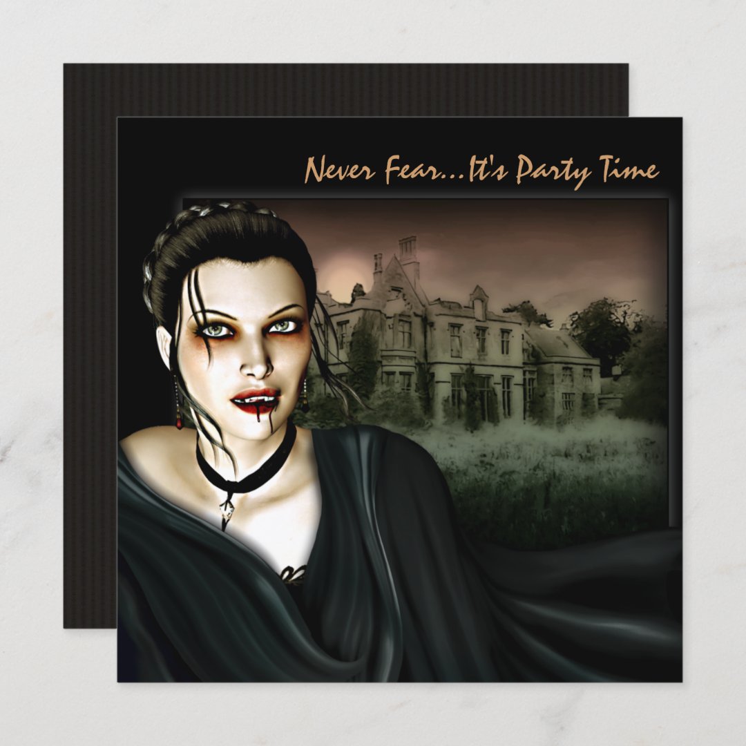 Vampire At The Hall Gothic Party Invitation | Zazzle