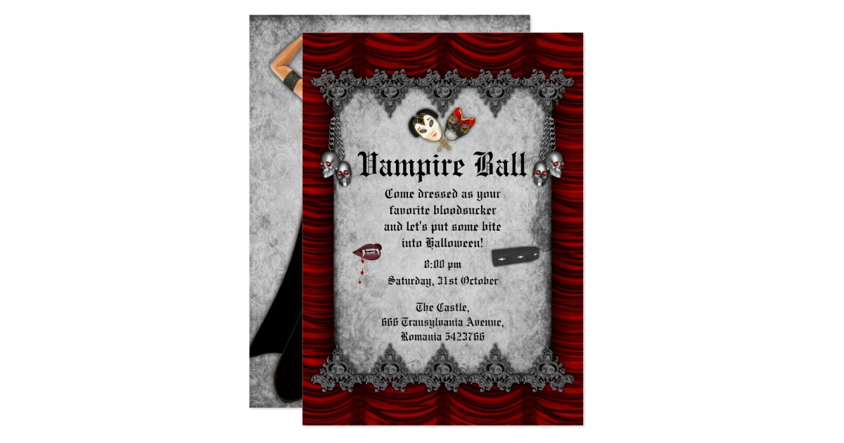 Vampire Ball Halloween Party Invitation | Zazzle.com