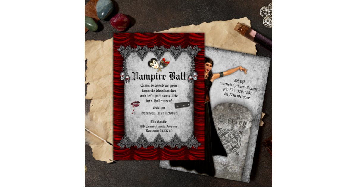 Vampire Ball Halloween Party Invitation | Zazzle