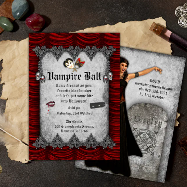 Vampire Ball Halloween Party Invitation | Zazzle