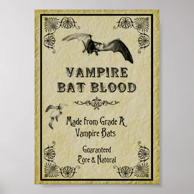 Vampire Bat Blood Halloween Print | Zazzle
