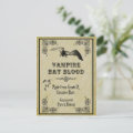 Vampire Bat Blood Halloween Recipe Card | Zazzle
