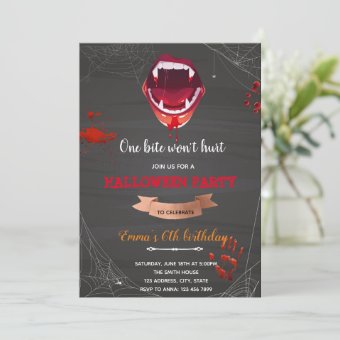 Vampire Birthday halloween party invitation | Zazzle