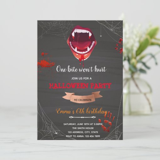 Vampire Birthday halloween party invitation | Zazzle