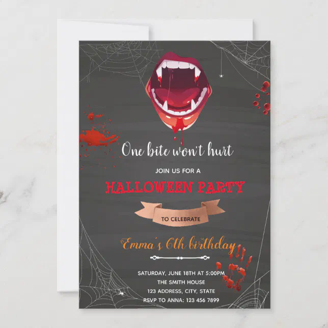 Vampire Birthday halloween party invitation | Zazzle