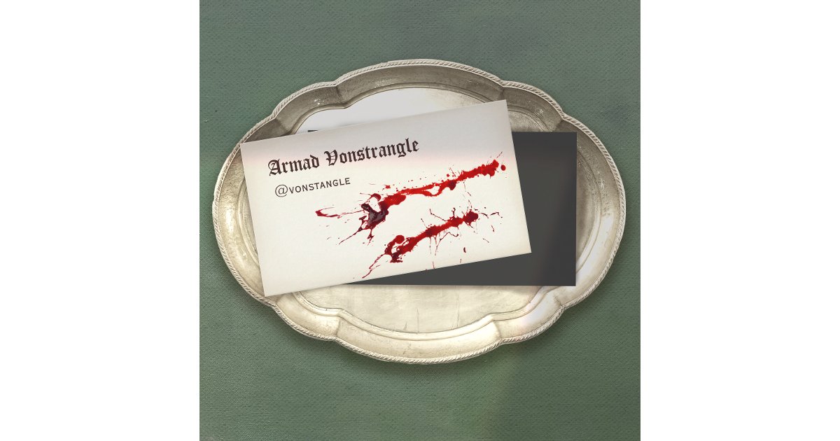 Vampire Blood Splatter, Horror Business Card | Zazzle