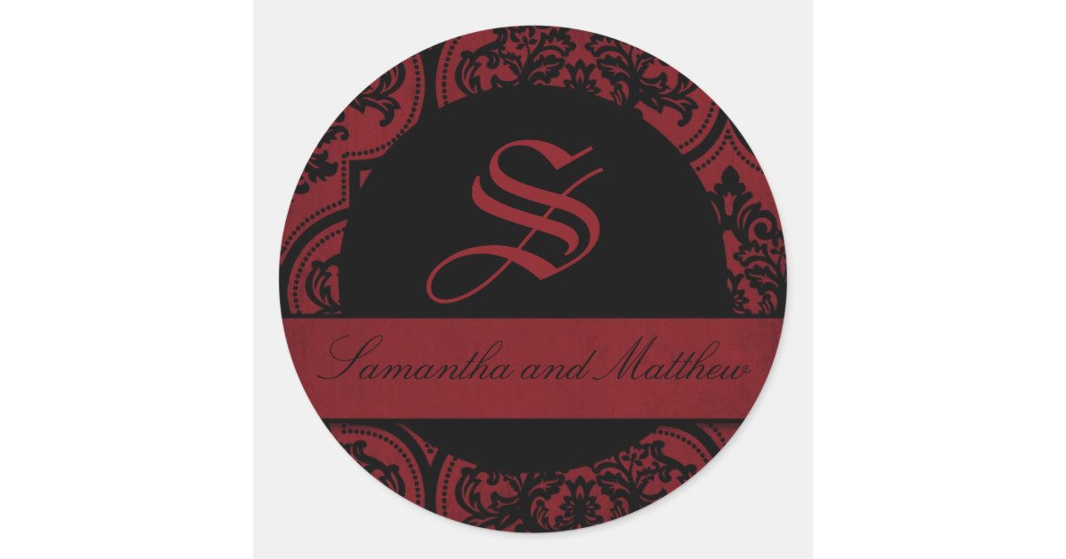 Vampire Bride Monogram Sticker | Zazzle
