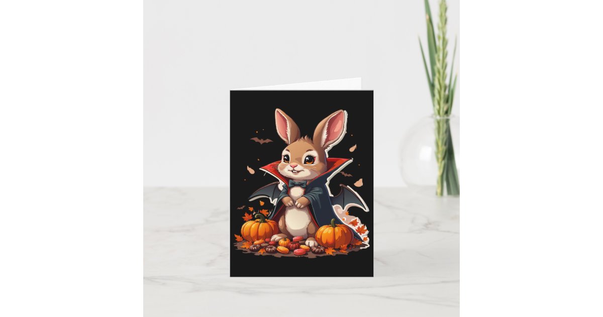 Vampire Bunny Costume Funny Halloween Card | Zazzle