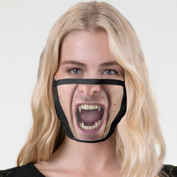 Vampire Dracula Fangs Sharp Teeth Scary Face Mask | Zazzle.com