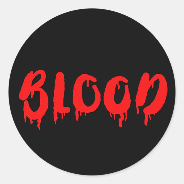 Vampire dripping blood Halloween label | Zazzle