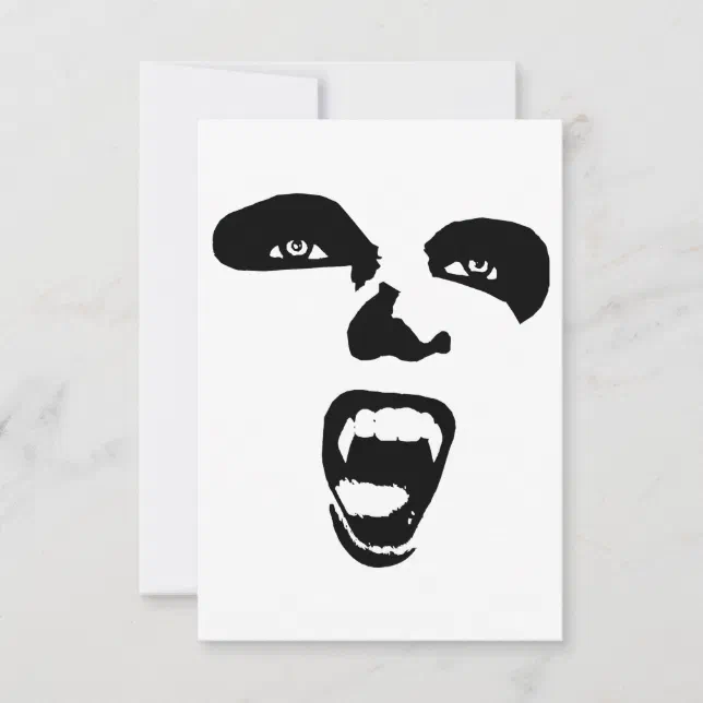 Vampire Face Horror Gothic original art Thank You Card | Zazzle