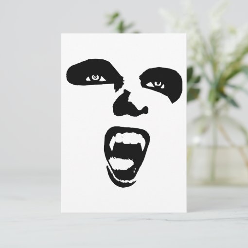 Vampire Face Horror Gothic original art Thank You Card | Zazzle