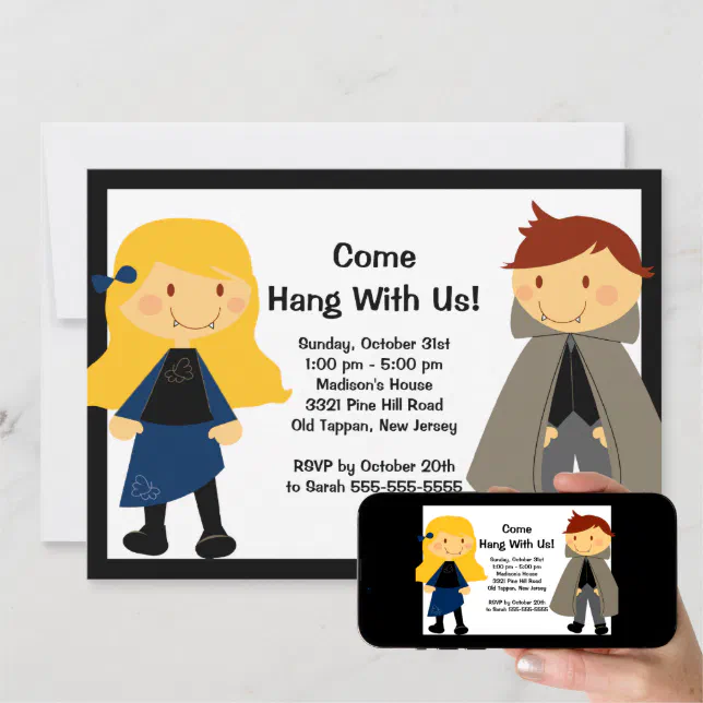 Vampire Fright Night Halloween Party Invitation | Zazzle