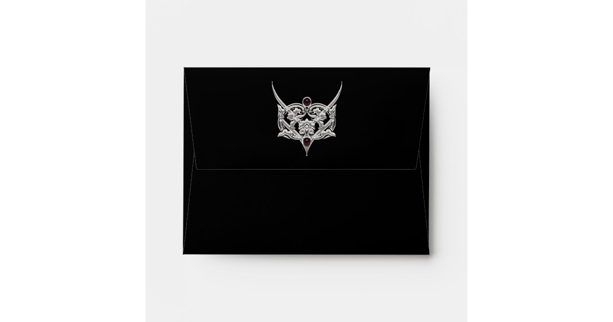 Vampire Goth Faux Leather Jeweled Wedding Envelope | Zazzle
