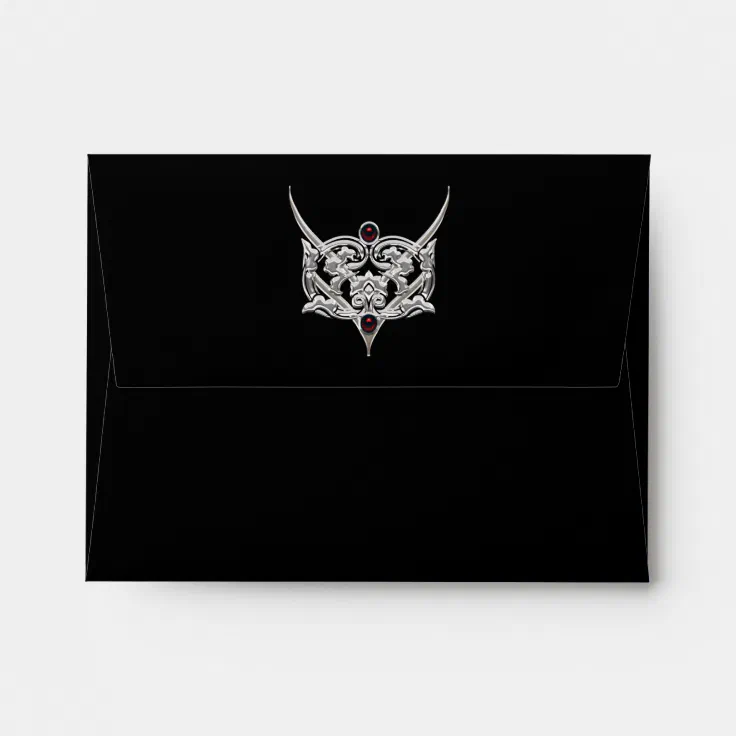 Vampire Goth Faux Leather Jeweled Wedding Envelope | Zazzle