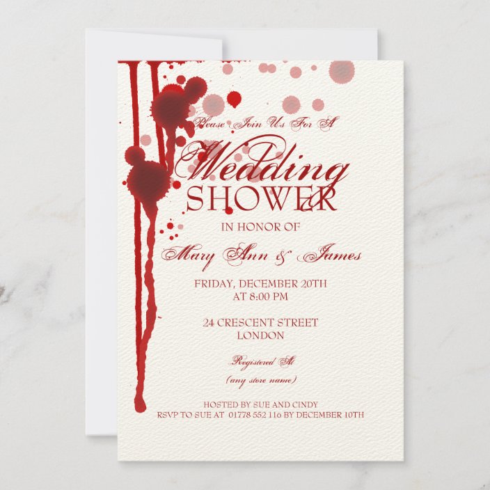 Vampire Halloween Couples Shower Fake Blood Invitation | Zazzle.com