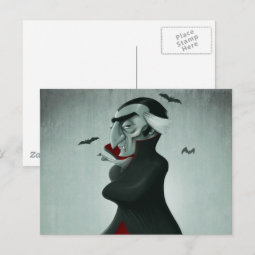 Vampire halloween postcard | Zazzle