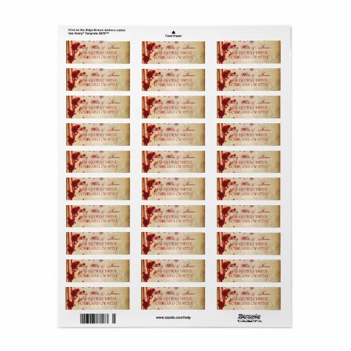 Vampire Halloween Wedding Address Fake Blood Red Label | Zazzle