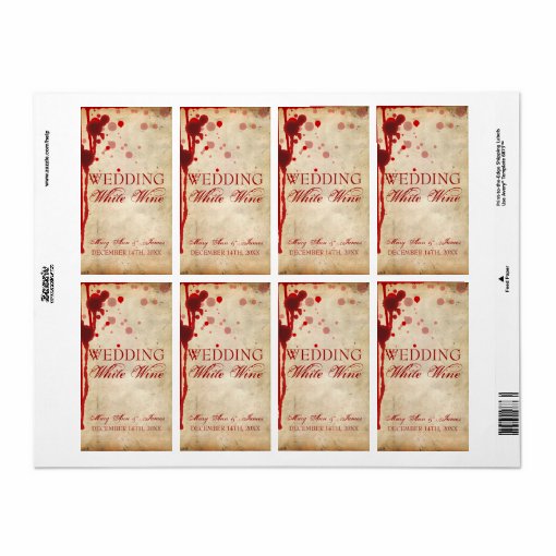 Vampire Halloween Wine Label Fake Blood Red | Zazzle