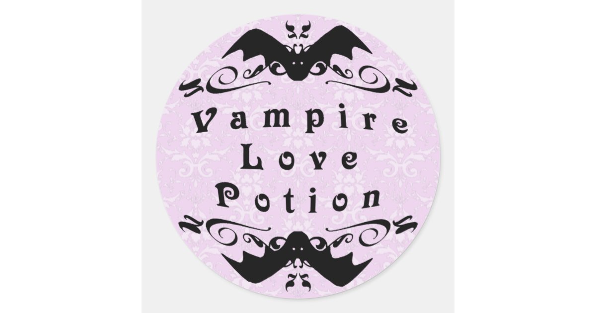 Vampire Love Potion Halloween Round Stickers | Zazzle