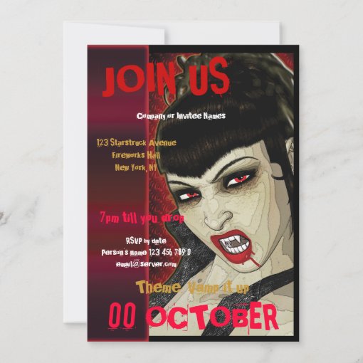 Vampire party comic fun kids invitation | Zazzle