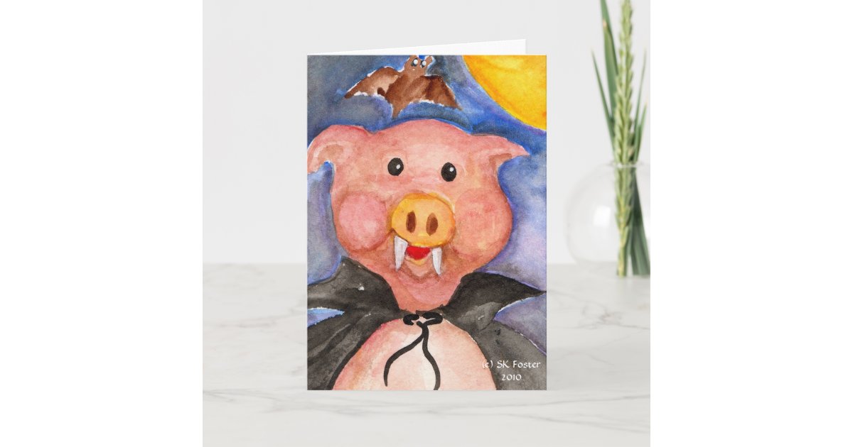 Vampire Pig Card | Zazzle