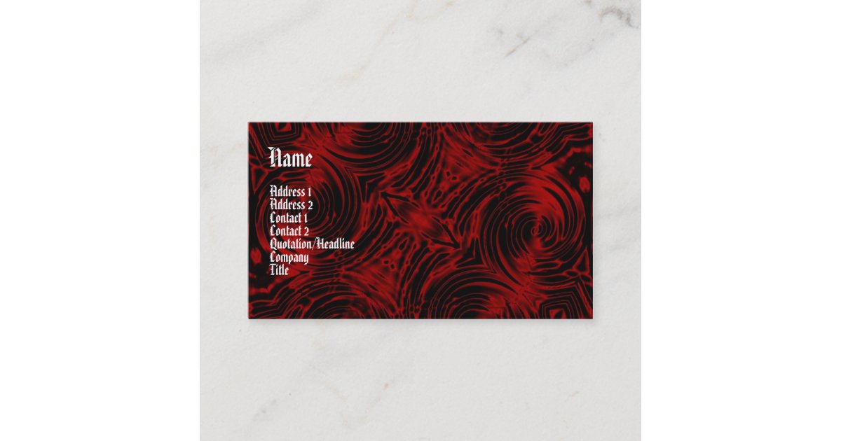 Vampire Red Gothic Business Card | Zazzle
