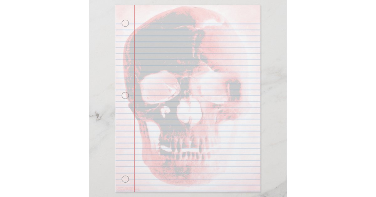 Vampire Skull Goth Notebook Paper | Zazzle