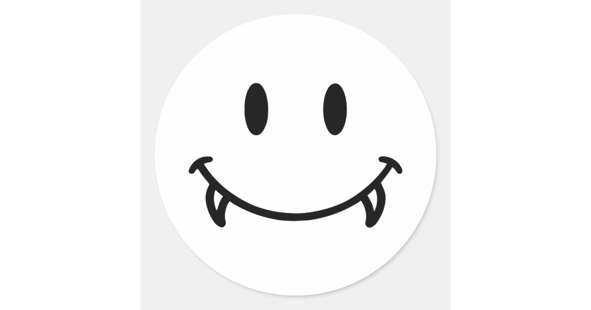 Vampire Smile Classic Round Sticker | Zazzle