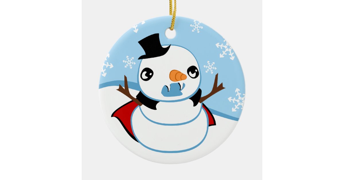 Vampire Snowman Ceramic Ornament | Zazzle